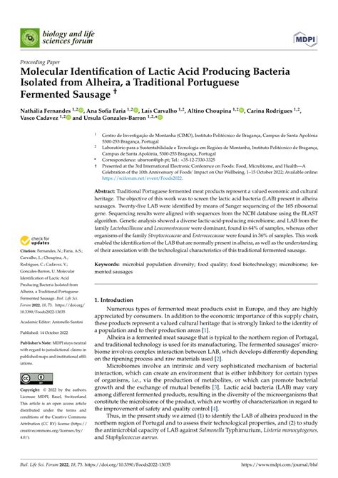 Pdf Molecular Identification Of Lactic Acid Producing Bacteria