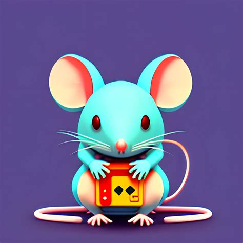 Mouse Playing Games Gamefi Trippy Cute Mouse Arthub Ai