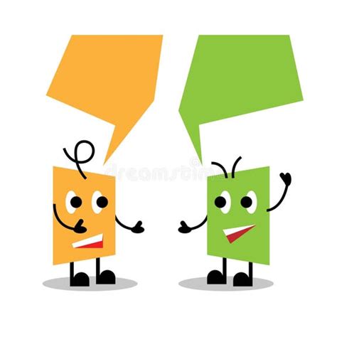 Two Funny Geometric Figures Rectangles Discussing Business Stock Vector