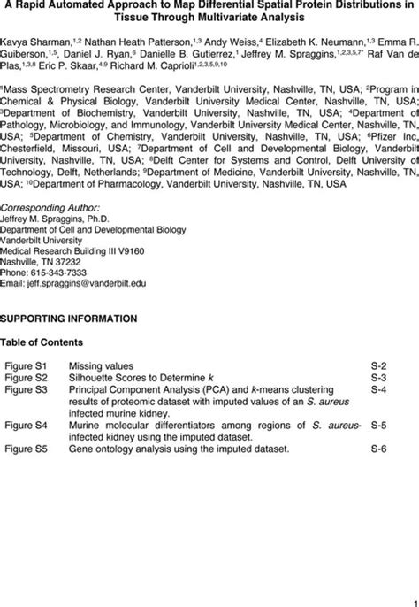A Rapid Multivariate Analysis Approach To Explore Differential Spatial Protein Profiles In
