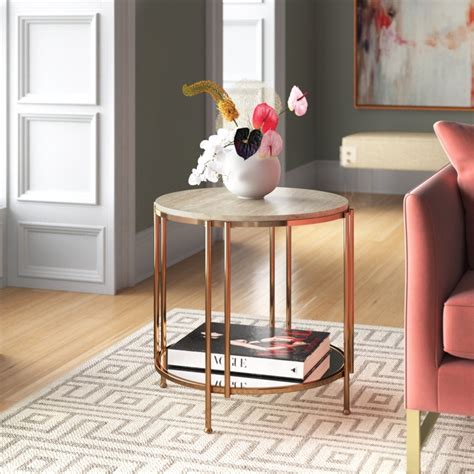 Anara Floor Shelf End Table With Storage Foter