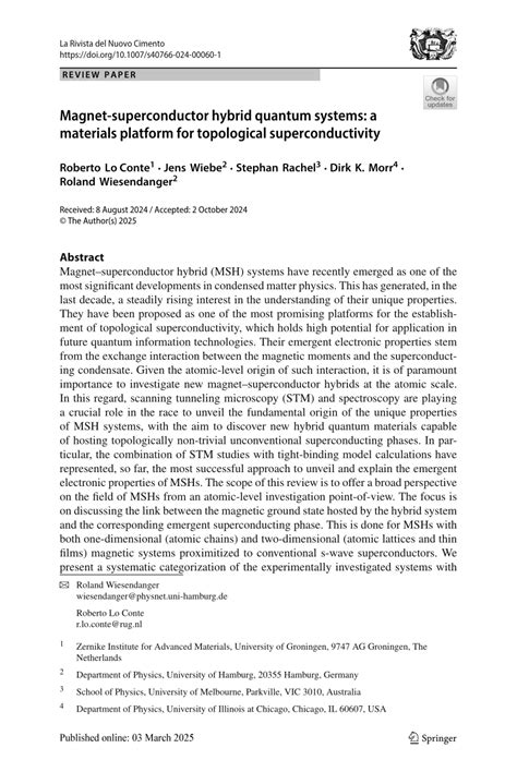 Pdf Magnet Superconductor Hybrid Quantum Systems A Materials Platform For Topological