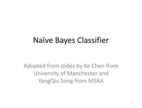 Ppt Naïve Bayes Classifier Powerpoint Presentation Free Download