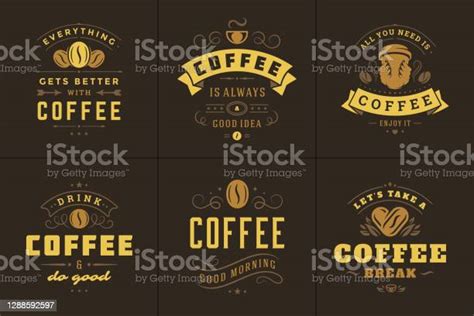 커피 따옴표 빈티지 타이포그래피 스타일 영감 문구 벡터 일러스트 세트 0명에 대한 스톡 벡터 아트 및 기타 이미지 0명