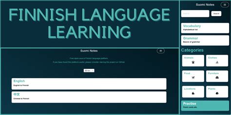 GitHub Curtis Thomas Suominotes Browser Based Finnish Language