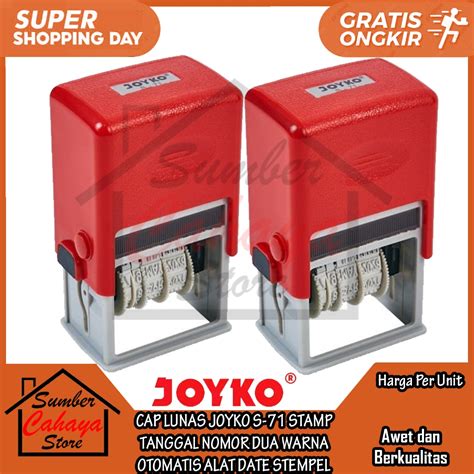 Jual CAP LUNAS JOYKO S 71 STAMP TANGGAL BULAN TAHUN NOMOR DUA WARNA