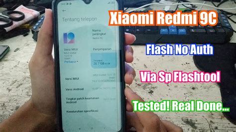 Flash Xiaomi Redmi 9c Via Sp Flashtool No Auth Youtube