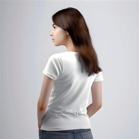 Jeune Femme En Chemise Blanche Blanche Mock Up Pour Le Design Psd