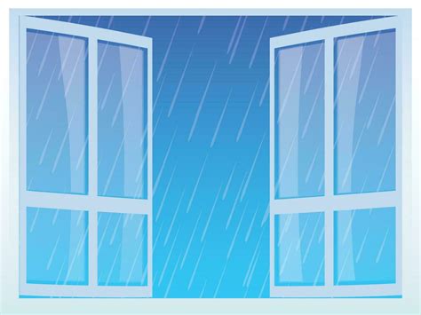 Raindrops Falling On Open Window 24832744 Vector Art At Vecteezy