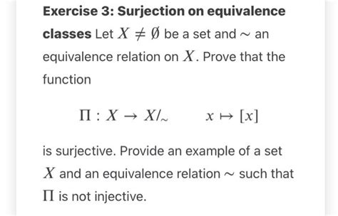 Solved Exercise 3 Surjection On Equivalence Classes Let