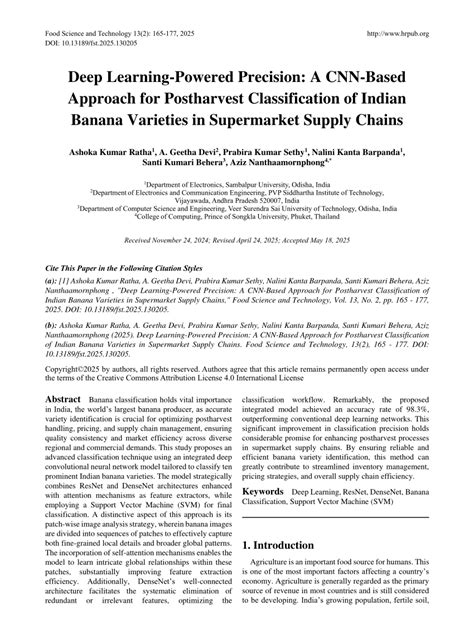 Pdf Deep Learning Powered Precision A Cnn Based Approach For Postharvest Classification Of