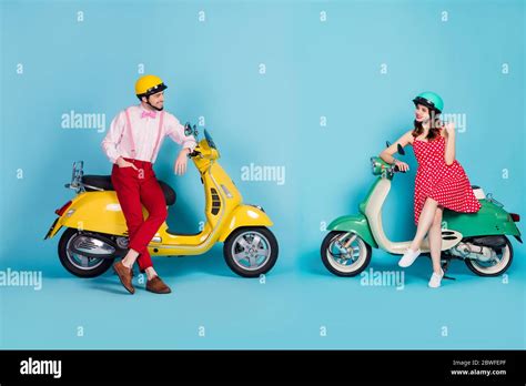 Full Length Photo Of Positive Person Enjoy Motorbike Vacation Pretty