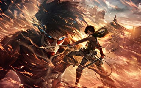 Shingeki No Kyojin Wallpaper 4k Eren Yeager Mikasa Ackerman 5k