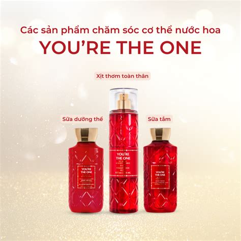 Xịt thơm nước hoa sữa dưỡng thể sữa tắm You re The One Body mist dưỡng ẩm chính hãng Bath