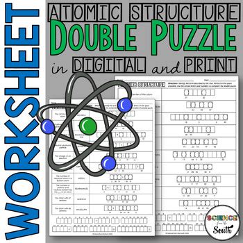Atomic Structure Double Puzzle Worksheet Assessment In Digital And Print
