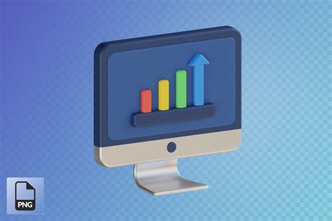 Computer Bar Chart 3d Object Graphic By Aamiansyah · Creative Fabrica