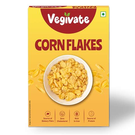 Vegivate Corn Flakes Source Of Dietry Fiber Zero Cholestrol Rich In