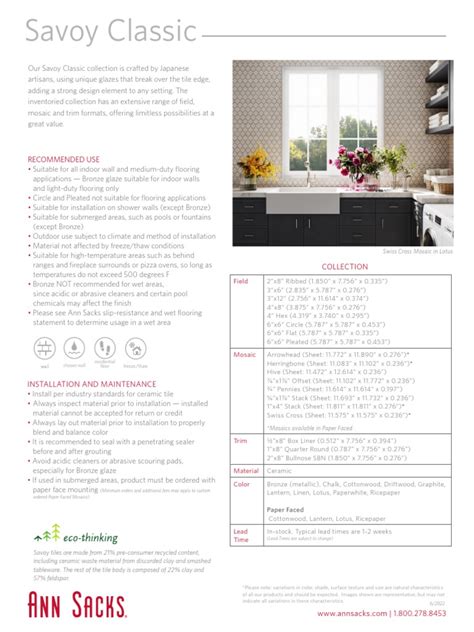 Tearsheet Savoy Pdf Tile Flooring