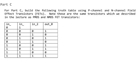 Solved For Part C Build The Following Truth Table Using