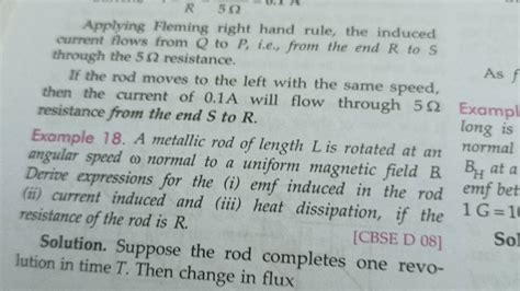 Applying Fleming Right Hand Rule The Induced Current Flows From Q To P