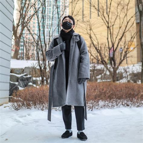 남자 회색 코트 코디 멜란지그레이 출근룩 네이버 블로그
