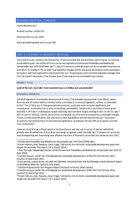 Research Proposal Assignment Research Proposal Template Name