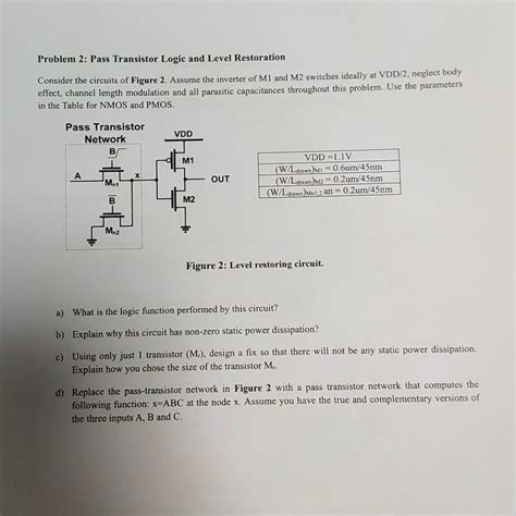 Solved Problem Pass Transistor Logic And Level Chegg