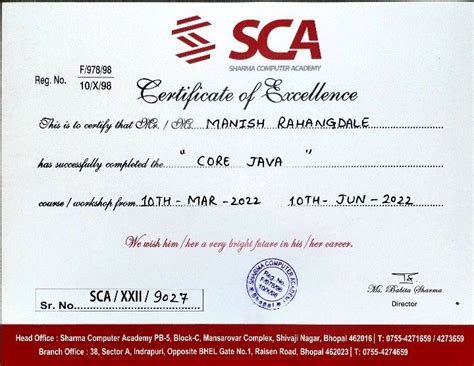 Manish Rahangdale On Linkedin Java Javaprogramming Certificateofcompletion