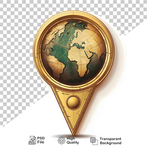 Antique Gold Compass With Clear Background Premium Ai Generated Psd