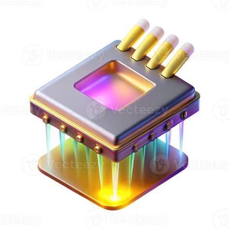 impressive abstract a single levitating microchip emitting beams of