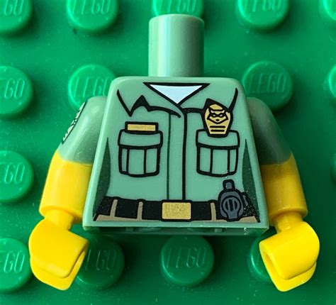 Lego Minifigure Torso Body Green Shirt Animal Control Uniform