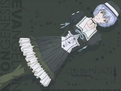 обои : Иллюстрация, Neon Genesis Evangelion, Аянами Рей, шапка, платье ...
