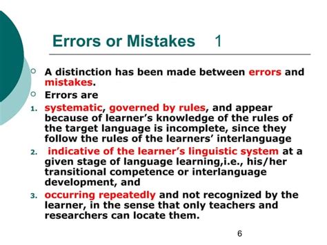 Error Analysis Revised Ppt