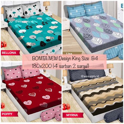 Jual [new] Sprei Bonita 3d Disperse King Size B4 180x200 4sarban 2sargul Shopee Indonesia