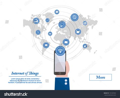 Internet Things Digital Business Process Automation เวกเตอร์สต็อก ปลอดค่าลิขสิทธิ์ 741347053