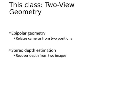 对极几何和立体视觉