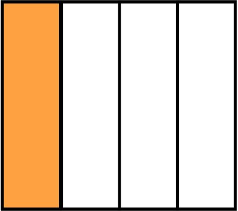 Orange Rectangle Fraction 1 4 Free Vector Clipart Images On