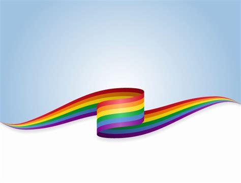 Wavy Abstract Lgbt Pride Flag Ribbon Icon Vector Image