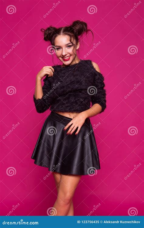 Photo Of Adorable Brunette Girl Wearing Black Dress Stock Image Image Of Girl Cute 123756435
