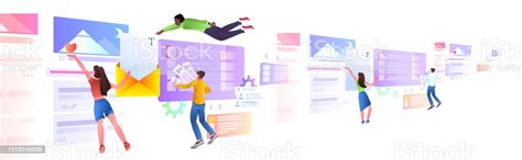 mix race developers team creating website ui web application development program software