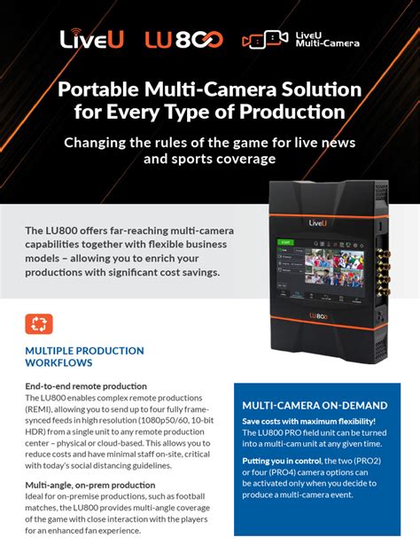 Lu800 Multi Camera Pdf Information And Communications Technology