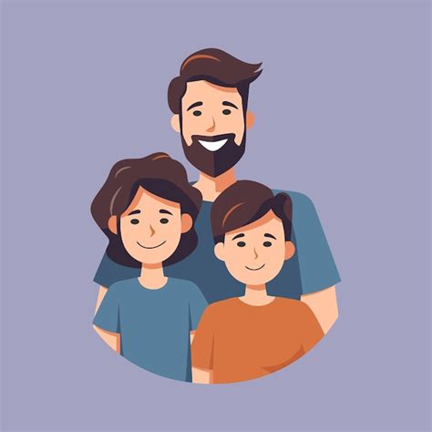 Ilustração De Vetor Plano De Família Feliz Vetor Premium