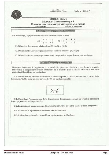 Notes Sur Le Thème De Chimie Physique Docsity