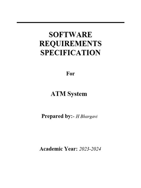 srs atm system pdf automated teller machine databases