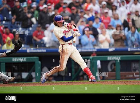 Philadelphia Phillies Alec Bohm In Action During A Baseball Game