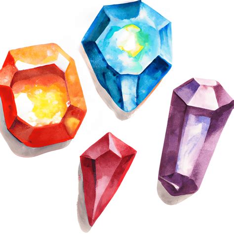 Gemstone Watercolor Graphic · Creative Fabrica