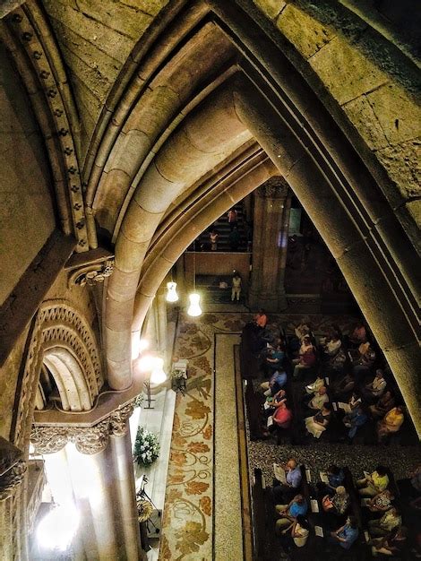 Premium Photo High Angle View Of People Praying In Church