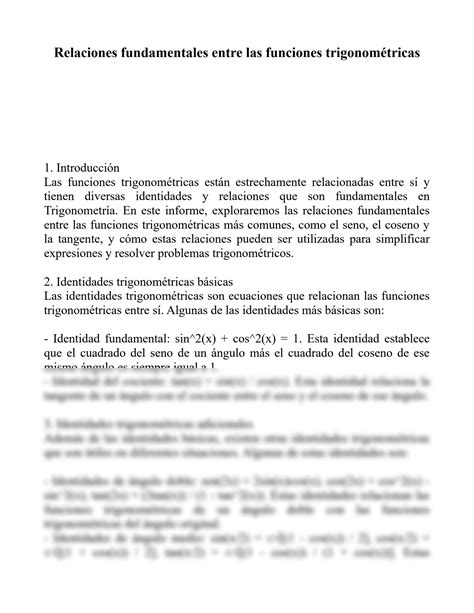 Solution Relaciones Fundamentales Entre Las Funciones Trigonom Tricas