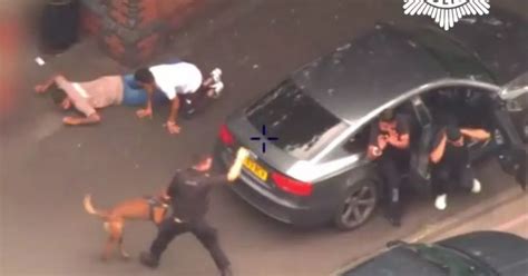 Dramatic Moment Armed Police Catch Murderous Mob Making Getaway After