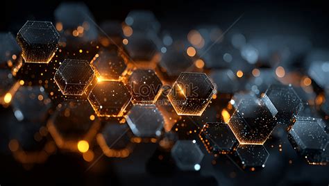 육각형 패턴으로 추상 블루 기술 배경